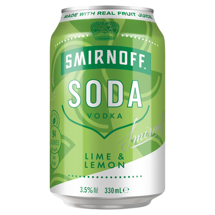 Smirnoff Soda Lime & Lemon Cans 330ml – Boozeit.com.au