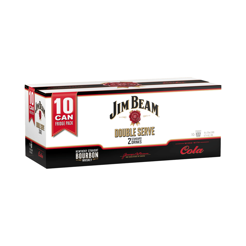 Jim Beam Bourbon & Cola Double Serve 10 Pack Cans 375ml – Boozeit.com.au