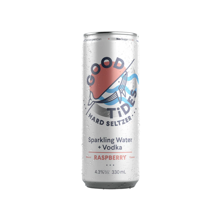 Good Tides Hard Seltzer Raspberry Cans 330ml – Boozeit.com.au