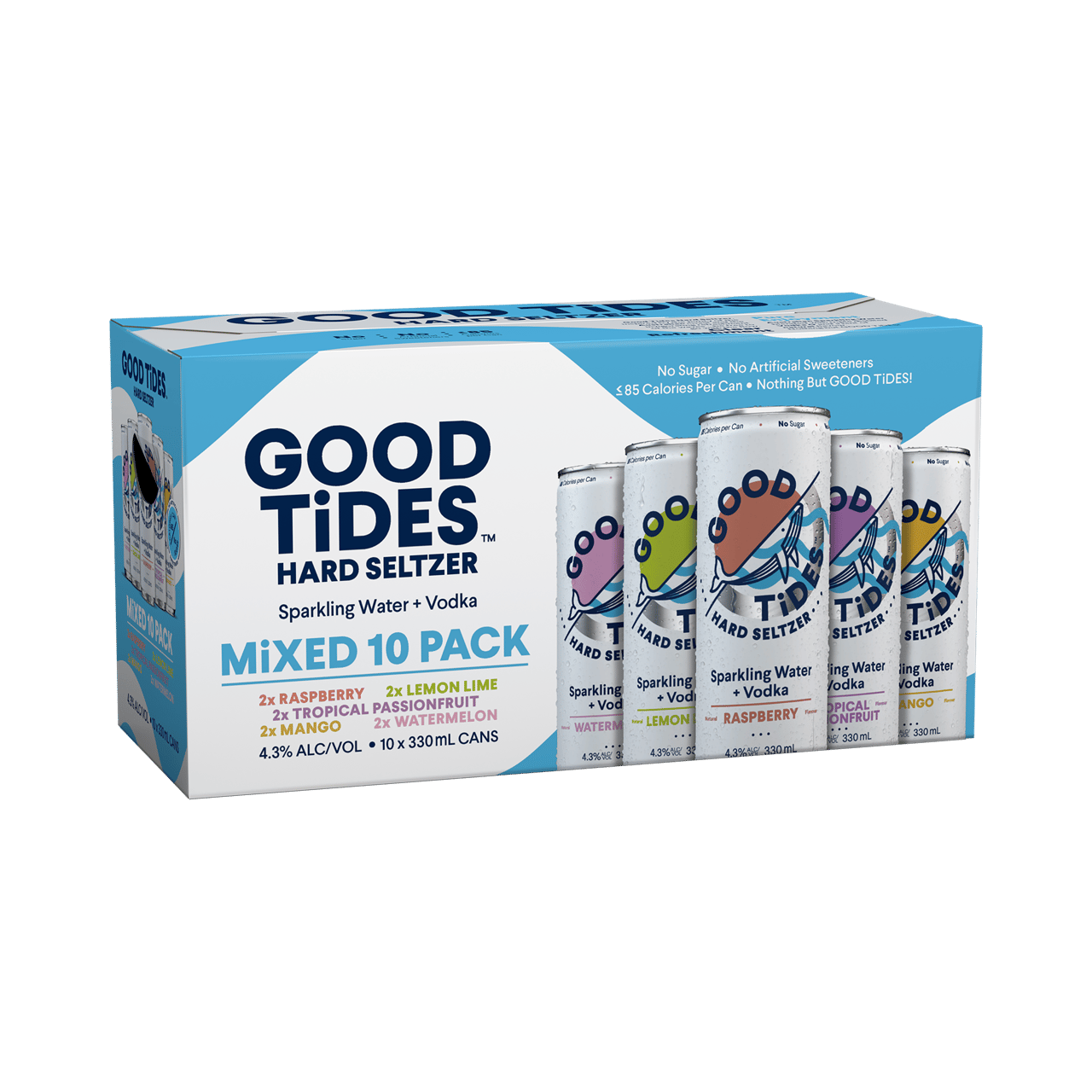 Good Tides Hard Seltzer Mixed 10 Pack Cans 330ml – Boozeit.com.au